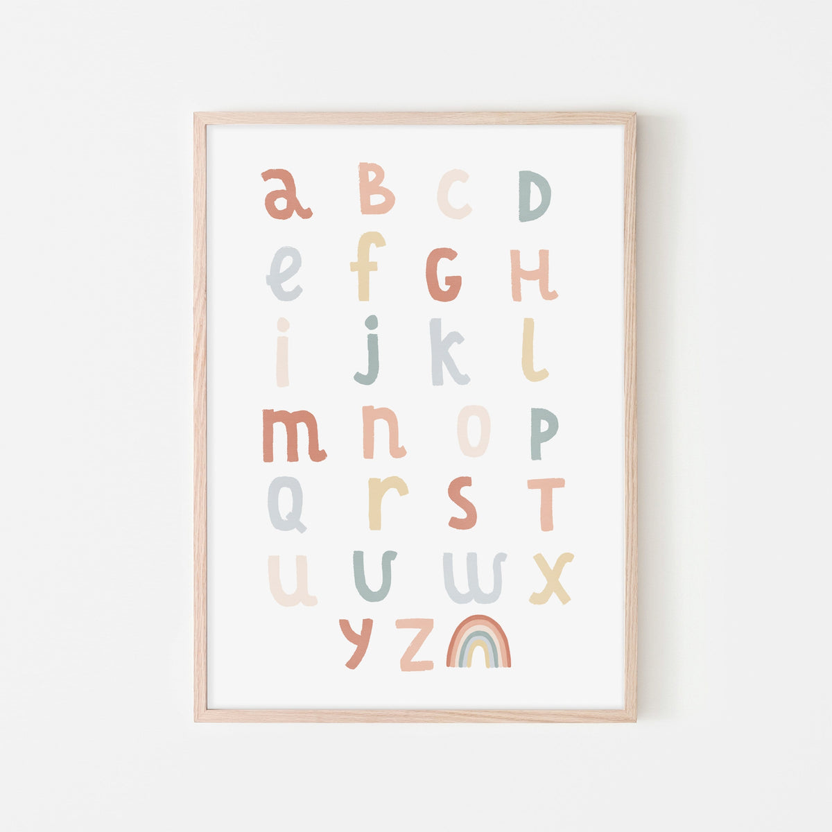 Alphabet Chart - Subtle Rainbow | Framed Print