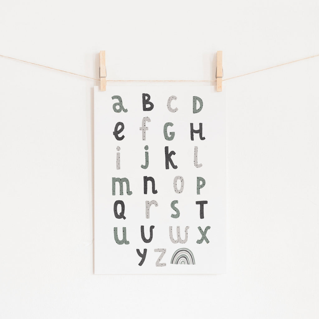 Blue Alphabet Chart | Childrens Wall Art | Pretty In Print – Pretty in ...