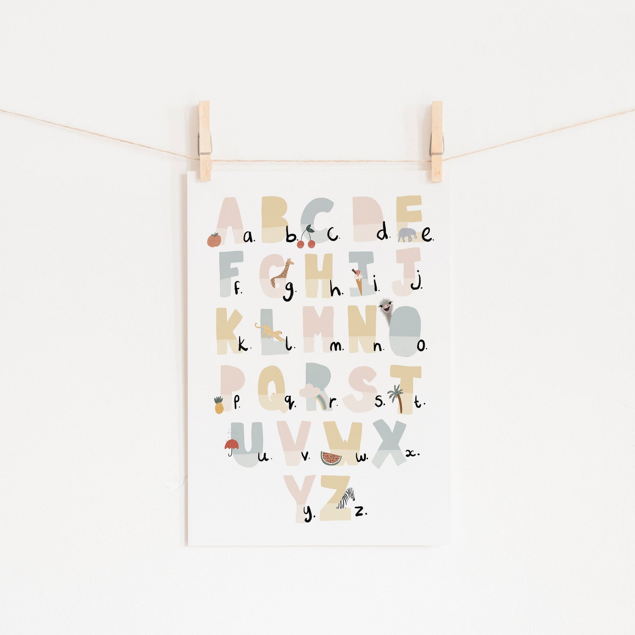 Alphabet Chart | Childrens Wall Art | Pretty In Print