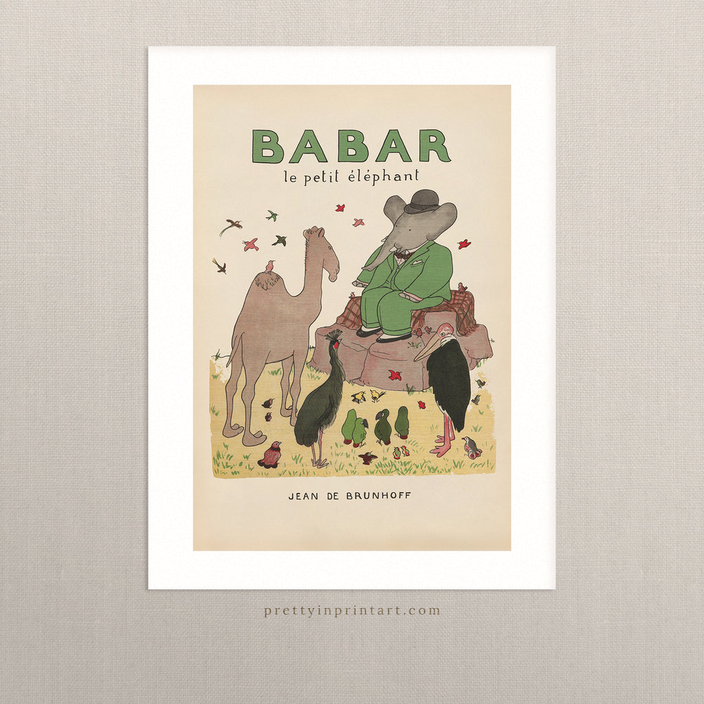 Babar Vintage Art 00108 | Unframed – Pretty in Print Art Ltd