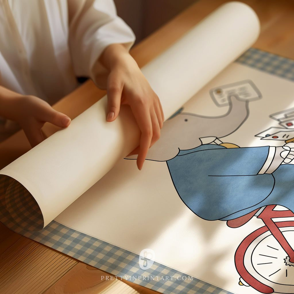 Babar Nursery Art - Postman | Unframed – Pretty in Print Art Ltd