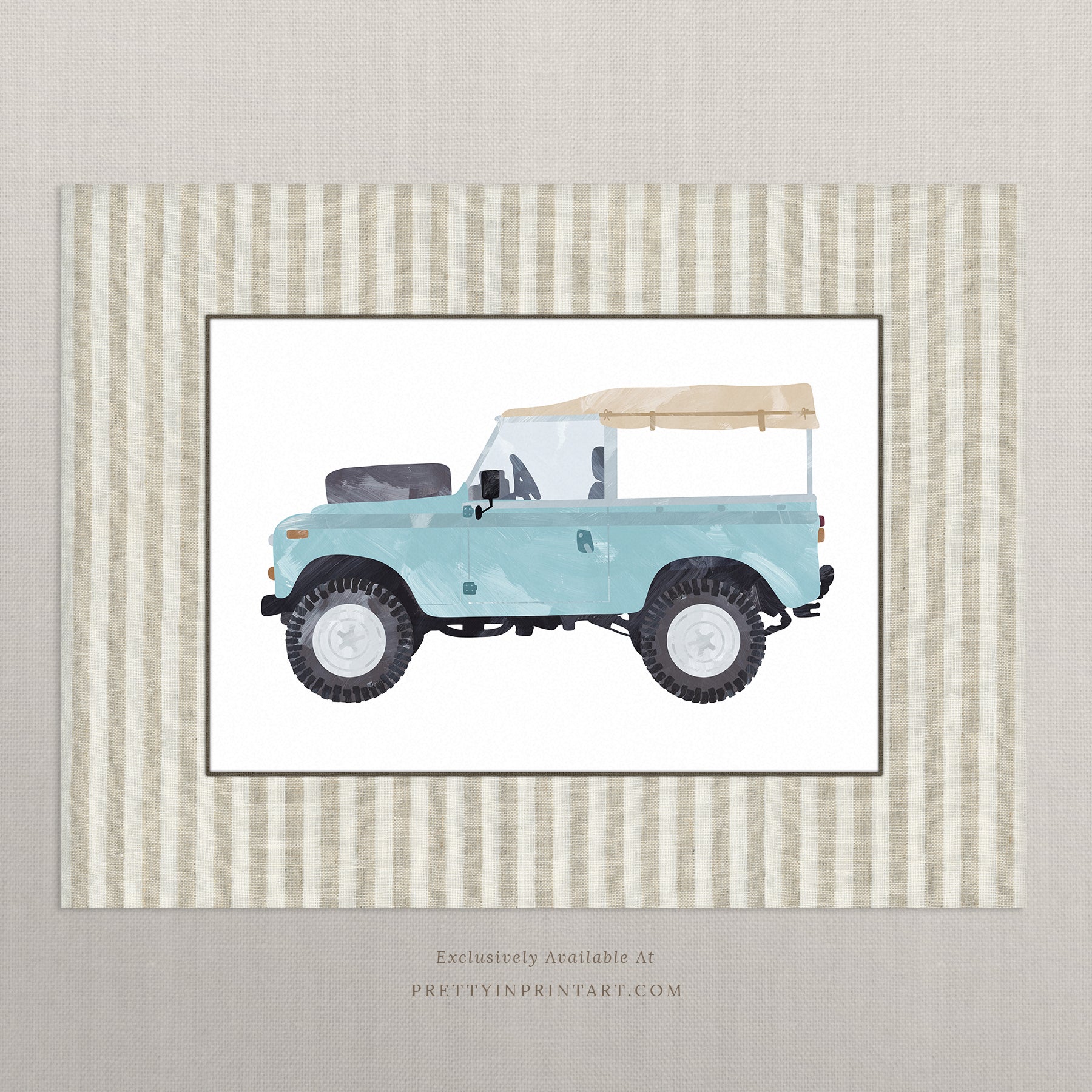 Pretty in Print Art Unframed Land Rover Defender Nursery Artwork