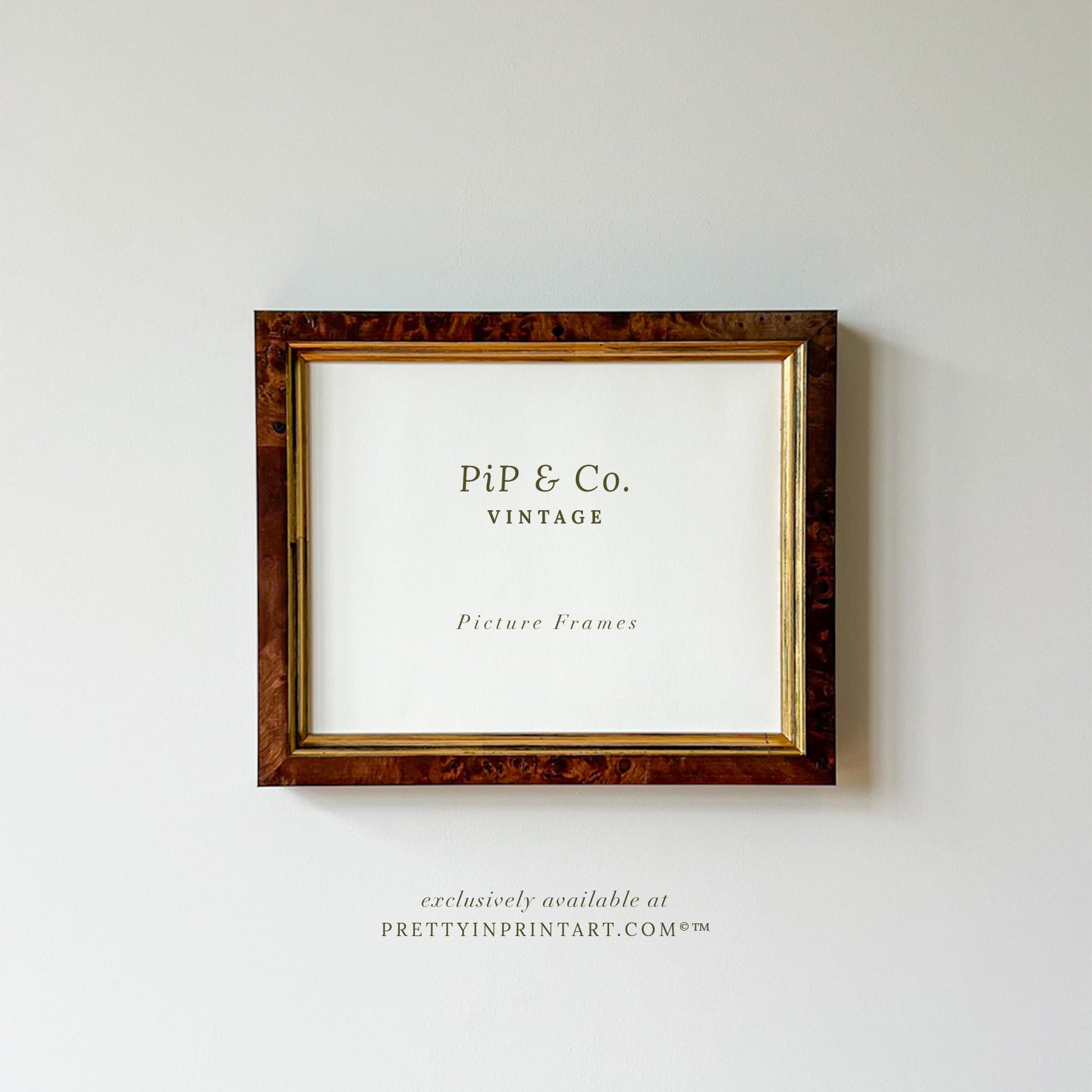 Walnut effect and Gold Edge Frame – Professionally Framed, With or ...