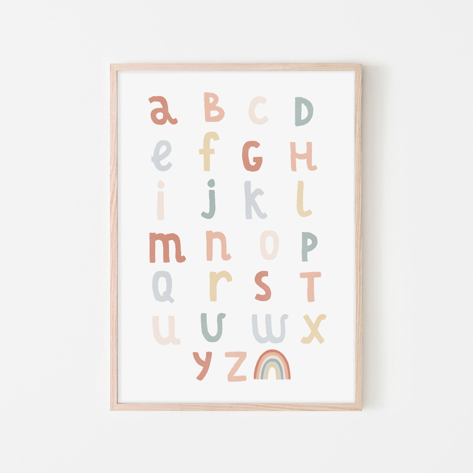 Alphabet Chart - Subtle Rainbow | Framed Print
