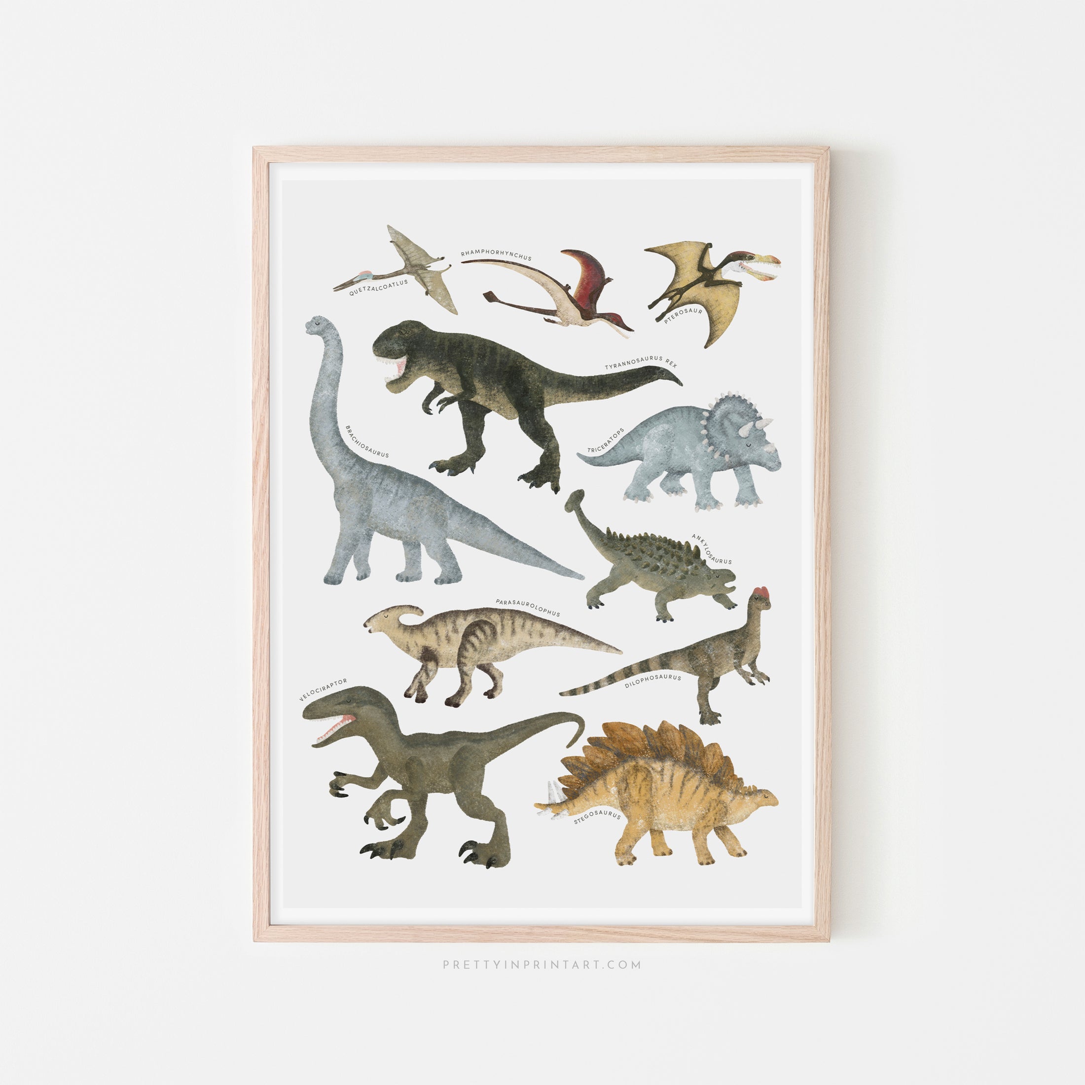 Dinosaur Educational Chart | Framed Print