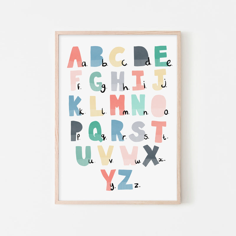 Alphabet Chart - Rainbow Colours | Framed Print
