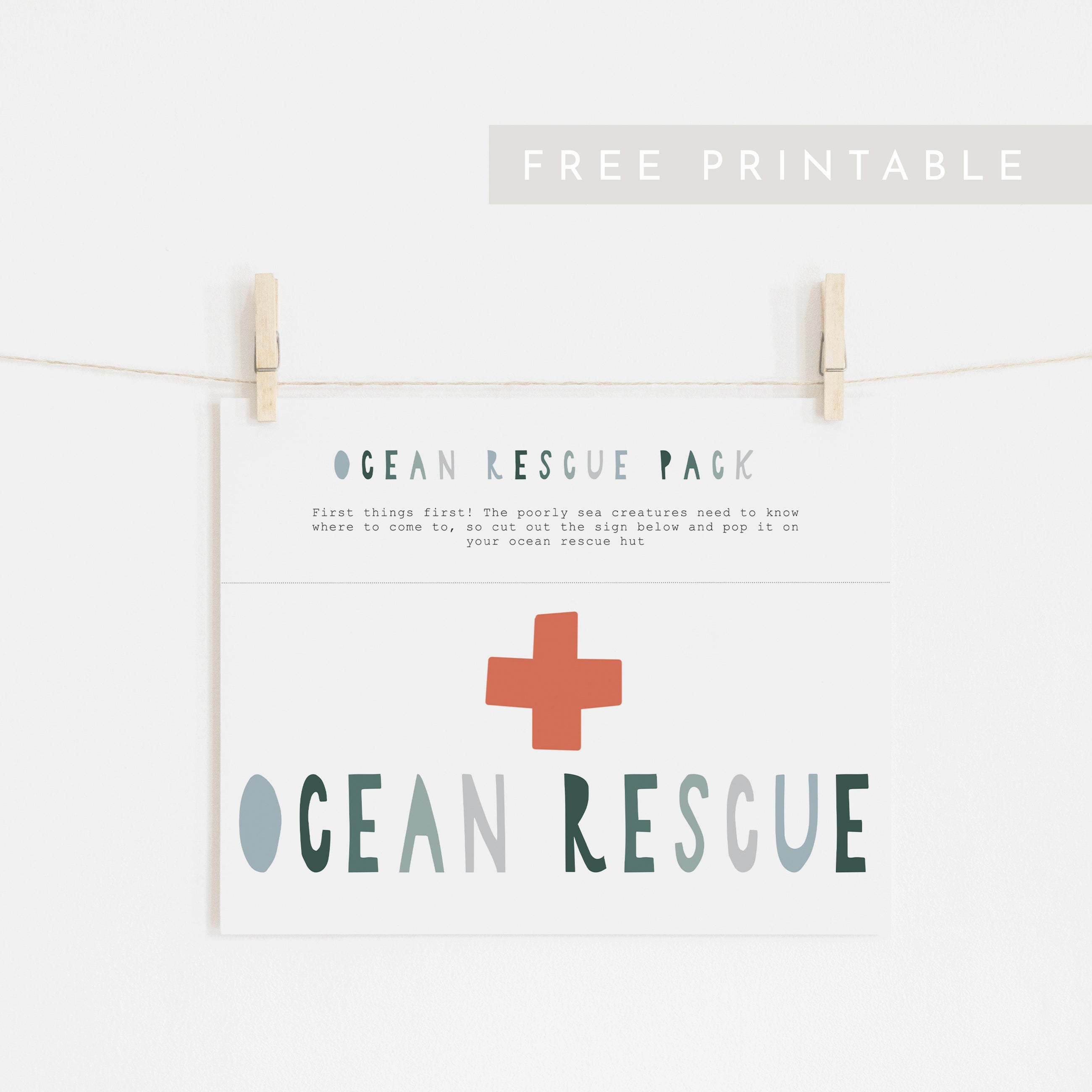 Ocean Rescue Sign - FREE Printable