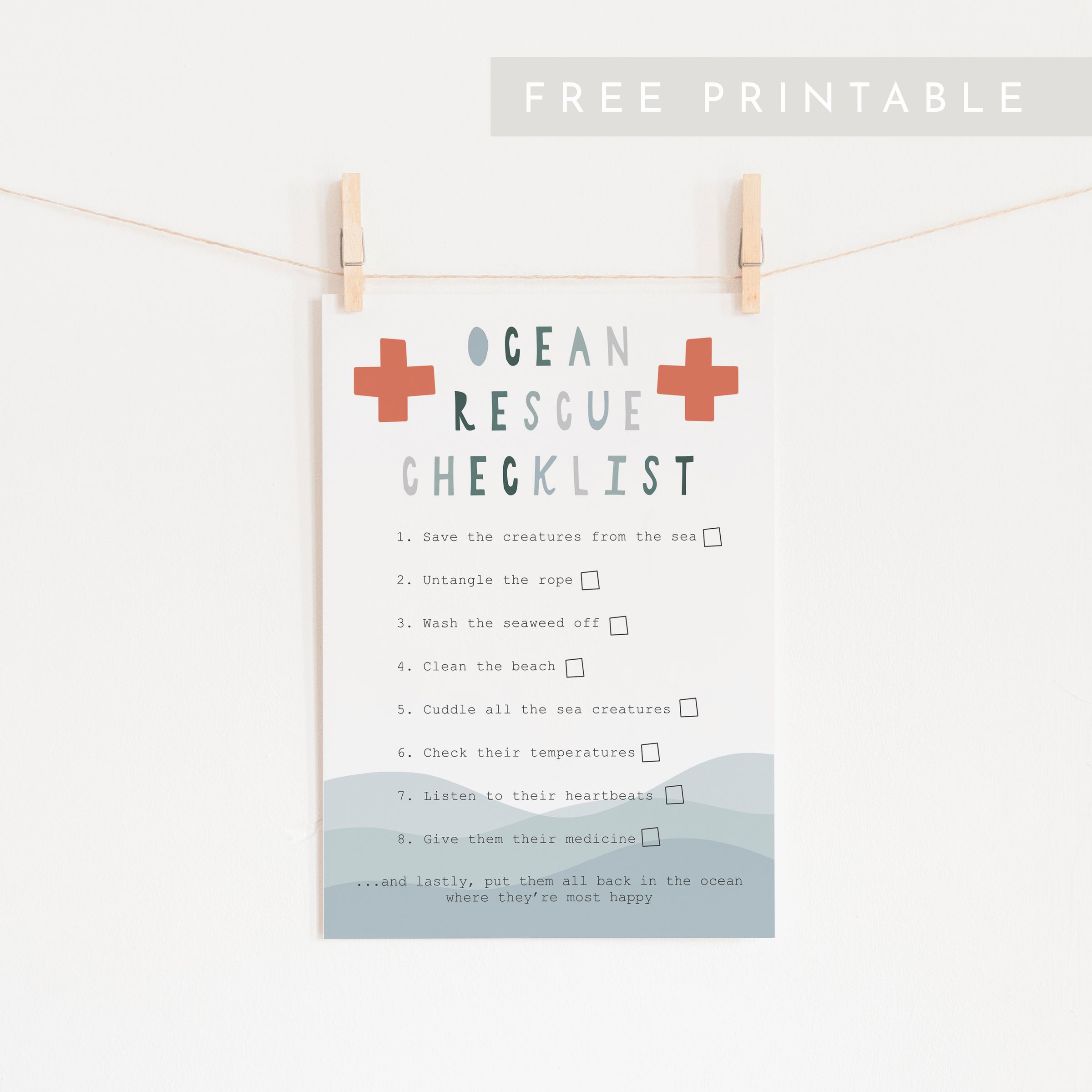 Ocean Rescue Checklist - FREE Printable