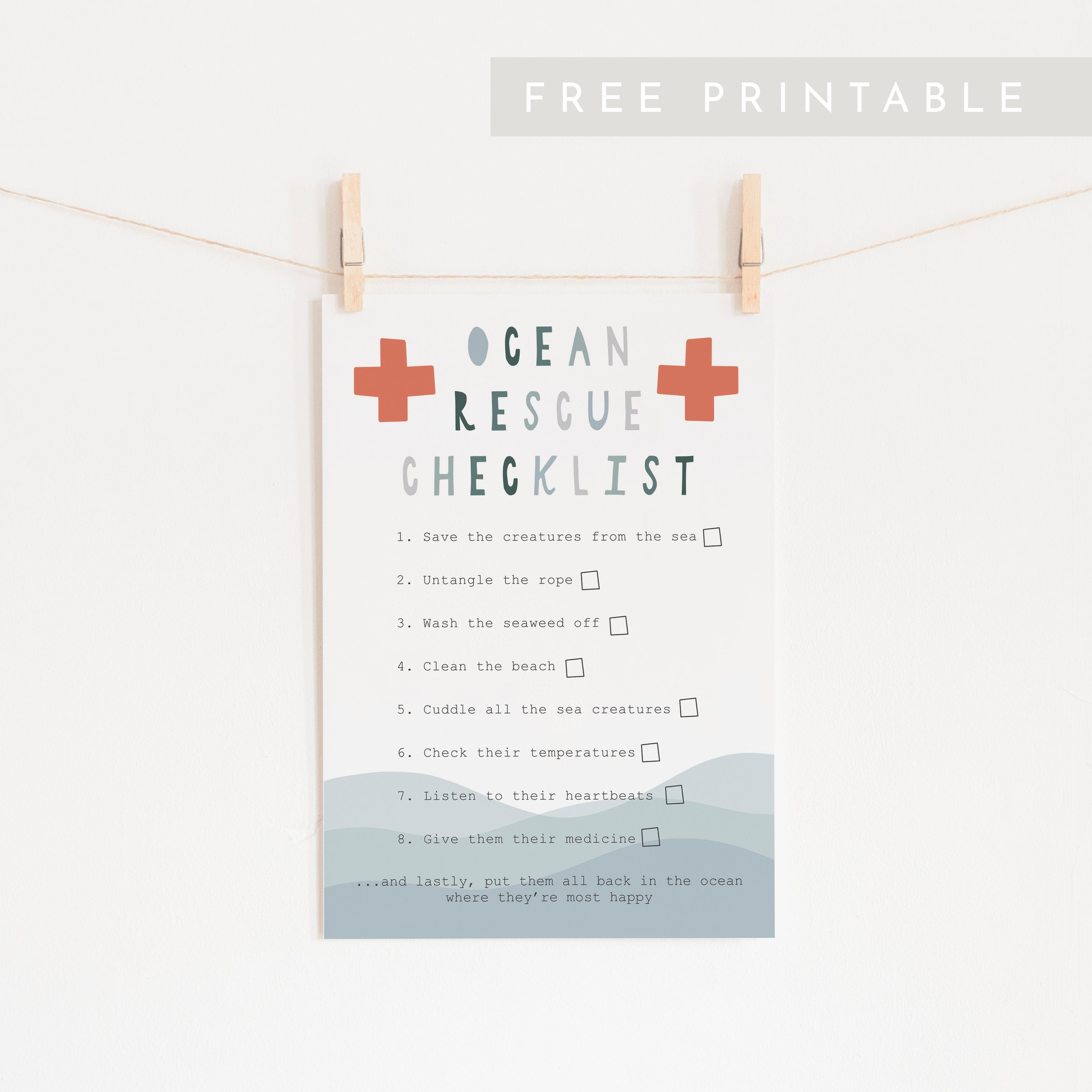 Ocean Rescue Checklist - FREE Printable