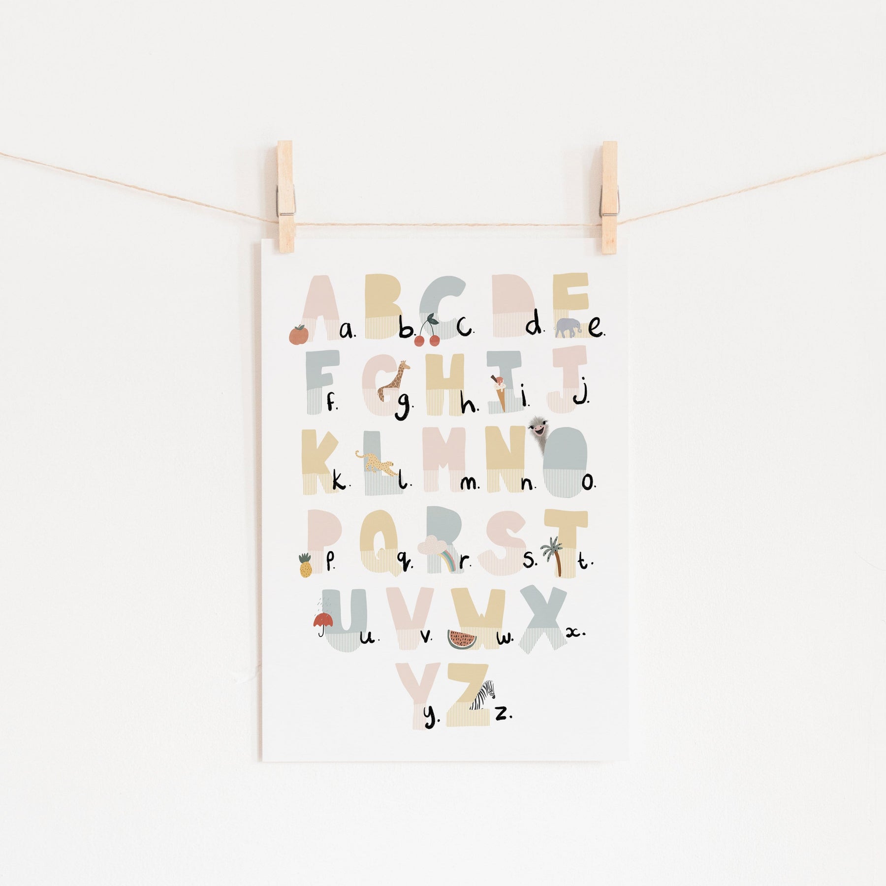 Alphabet Chart | Childrens Wall Art | Pretty In Print