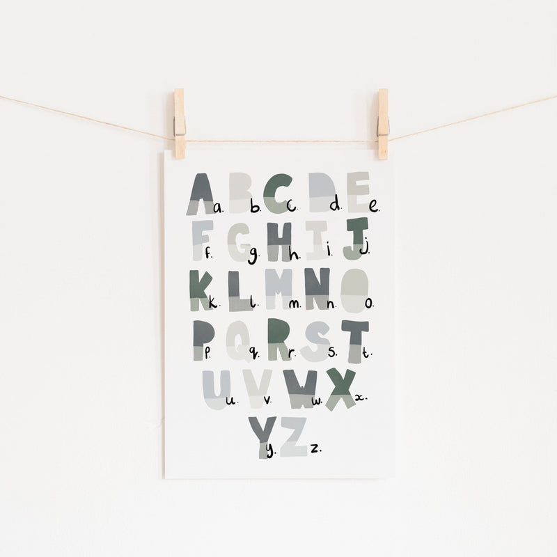 Alphabet Chart | Childrens Wall Art | Pretty In Print
