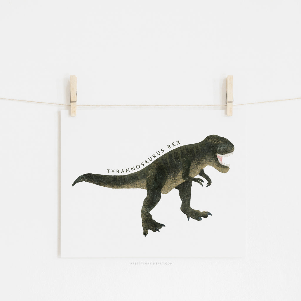 Dinosaur Art - Tyrannosaurus Rex | Unframed – Pretty in Print Art Ltd