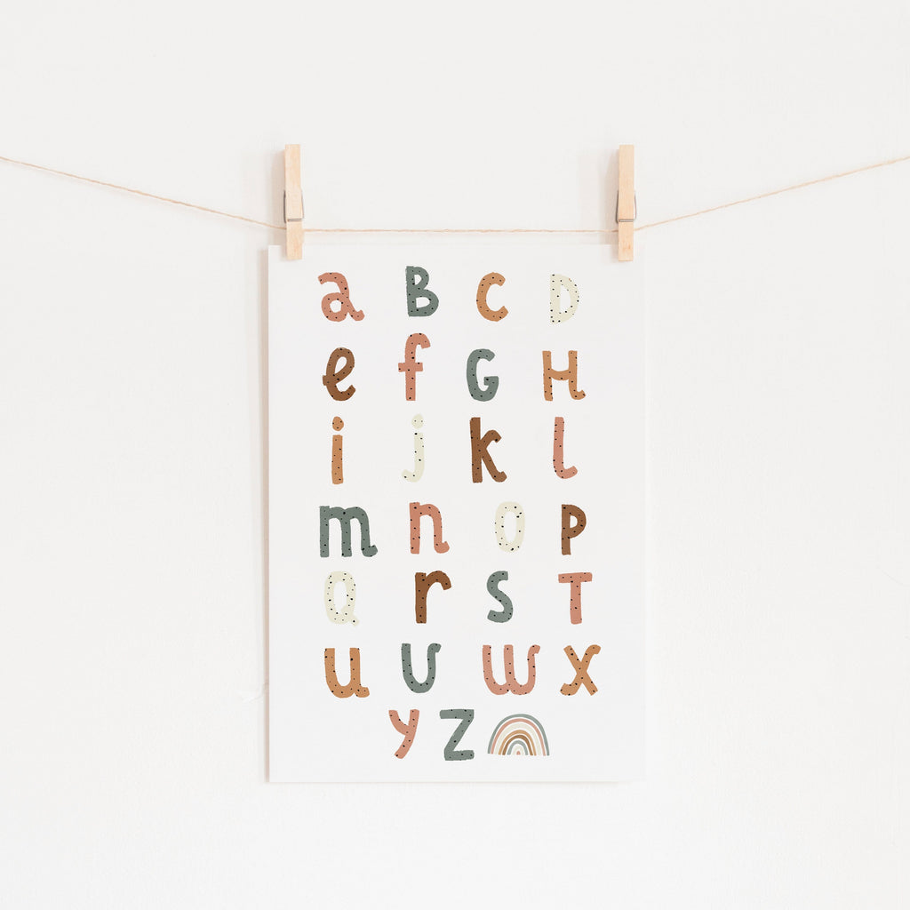 Colourful Alphabet Chart | Kids Wall Art | Pretty In Print – Pretty in ...